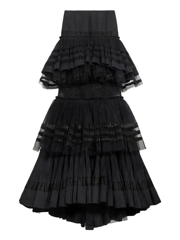 Blumarine Tiered Maxi Skirt - Black