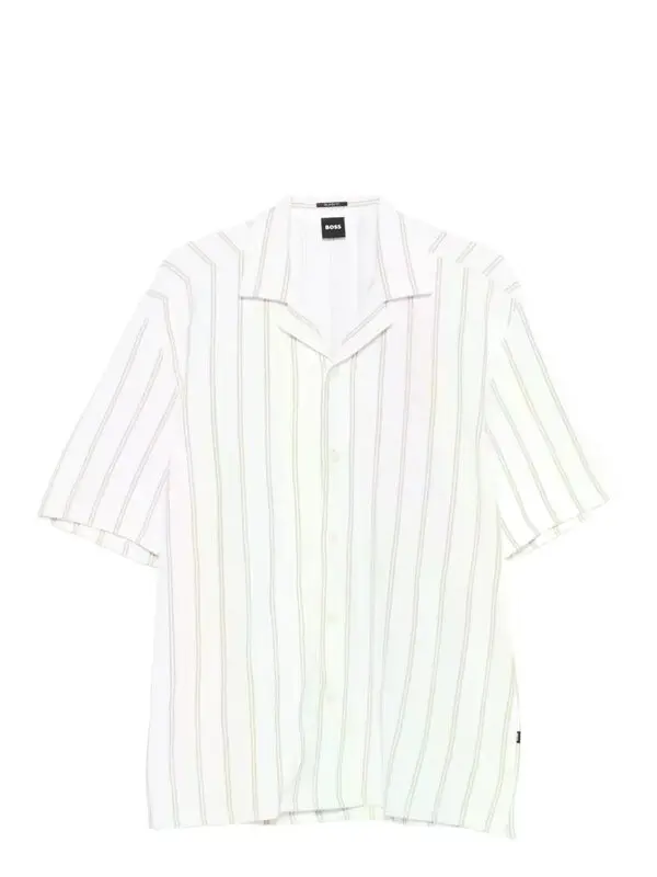 BOSS Stripe-pattern Ribbed Shirt - White