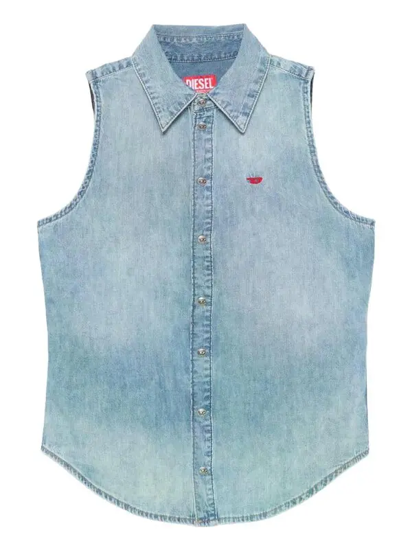 DIESEL® Buttoned Sleeveless Top - Blue