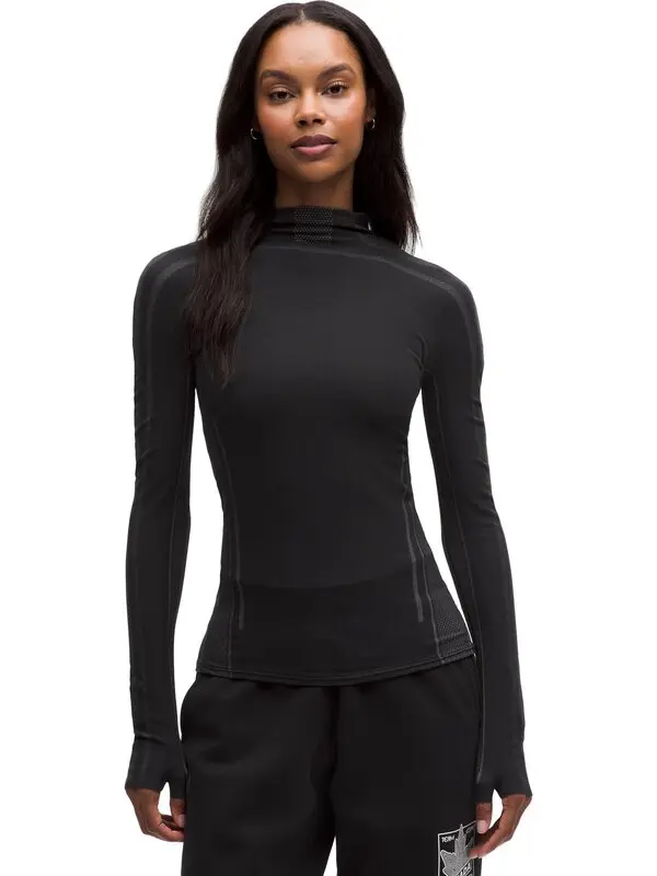 Lululemon Team Canada Seamless Mockneck Base Layer - Black/white