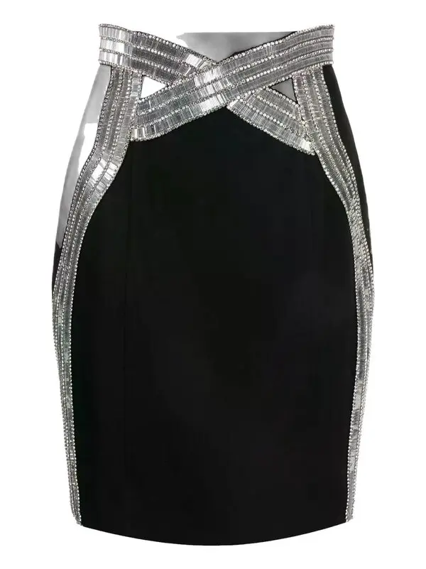 Balmain Sequin-embellished Pencil Skirt - Black