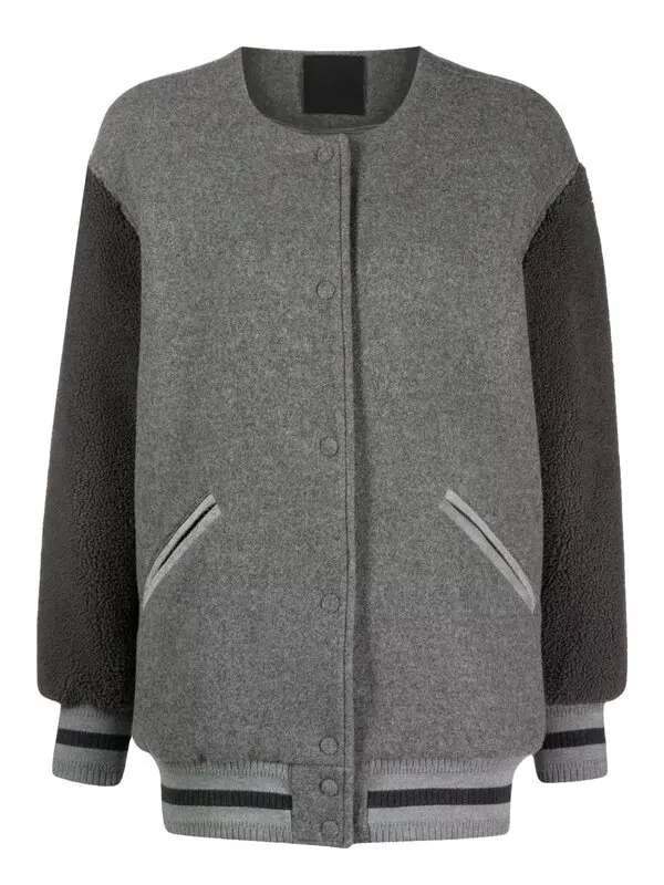Givenchy Logo-appliqué Wool Bomber Jacket - Grey