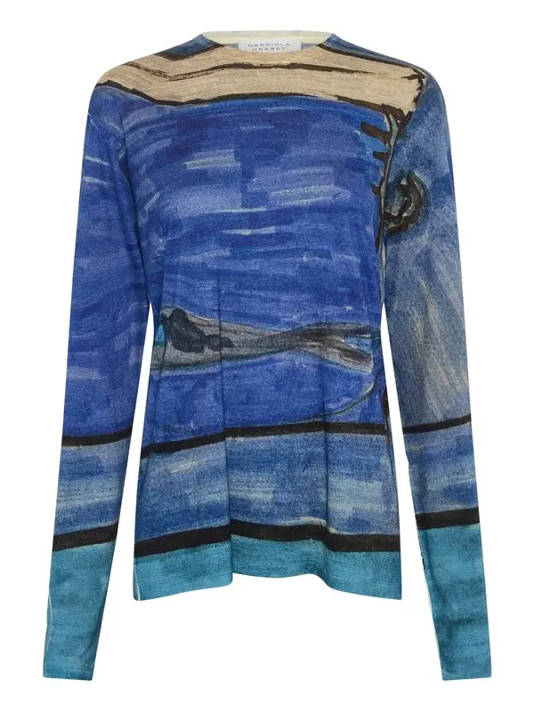 Gabriela Hearst Isaro Printed Cashmere T-shirt - Multicolor