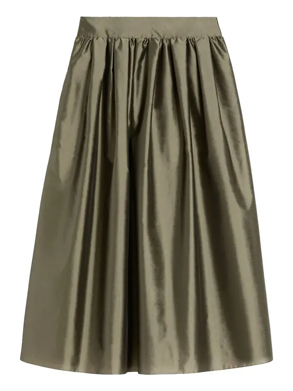 Max Mara Organza Pleated Maxi Skirt - Green