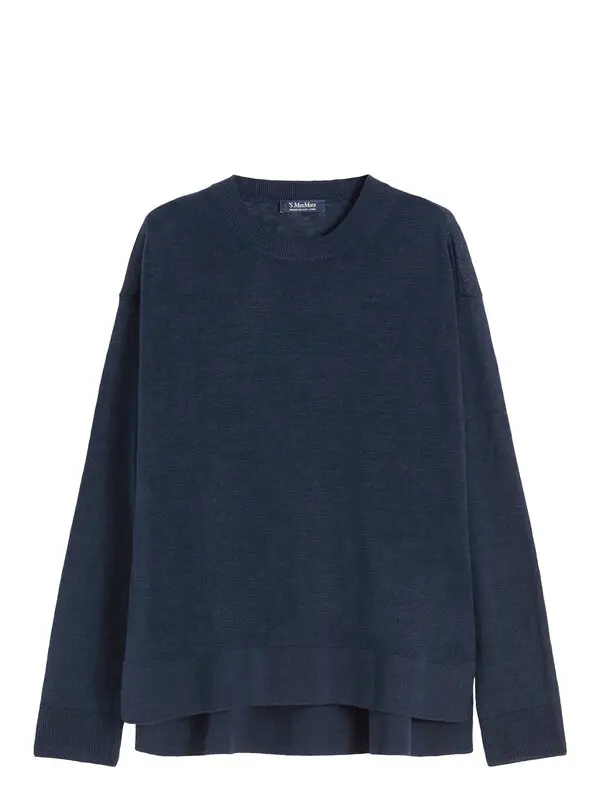 Max Mara Linen Crew-neck Sweater - Blue