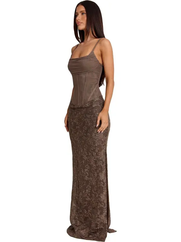 OUTCAST Hadlai Maxi Dress - Brown