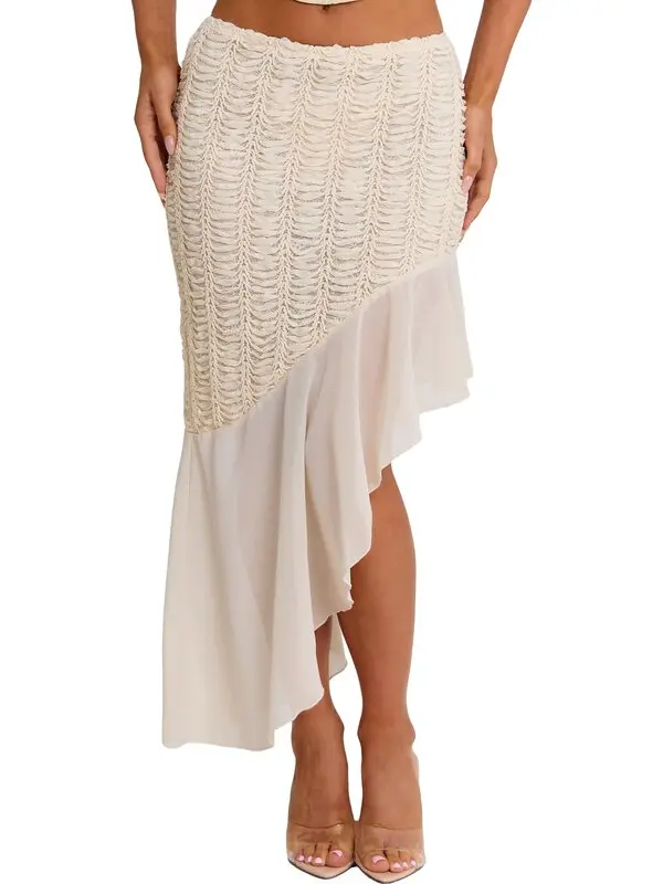 OUTCAST Victorea Midi Skirt - Beige