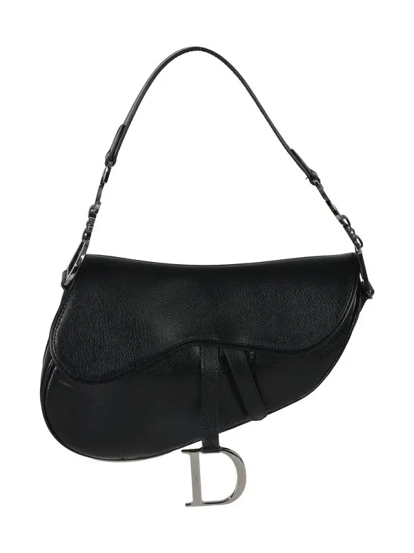 Dior Vintage Calfskin Saddle Bag - Black