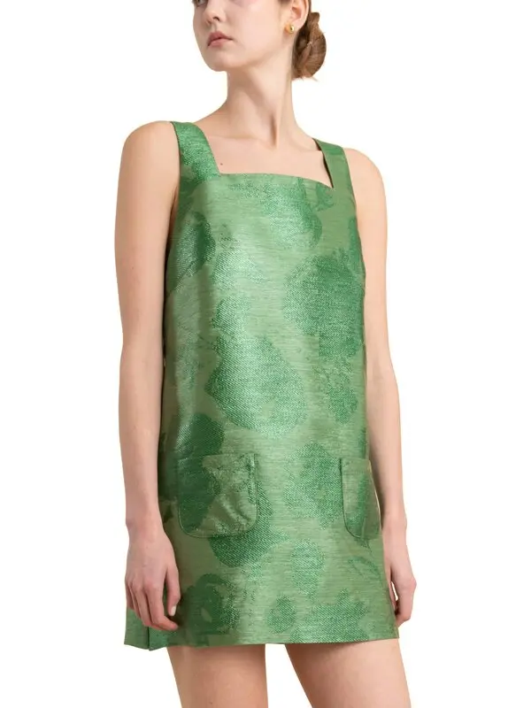 Tess Lorenz Mini Tank Dress In Polyamide Viscose Cotton Blend - Emerald