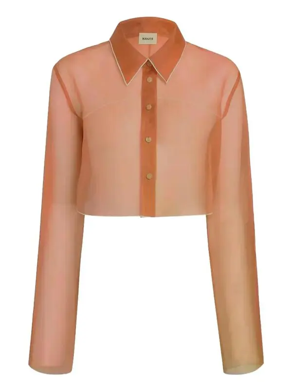 Khaite Fritz Silk Organza Top - Orange