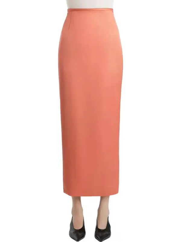 Khaite Pencil Skirt With Zip Fastening - Orange