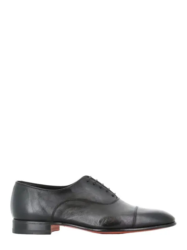Santoni Cap-toe Lace-up Oxford Shoes - Black
