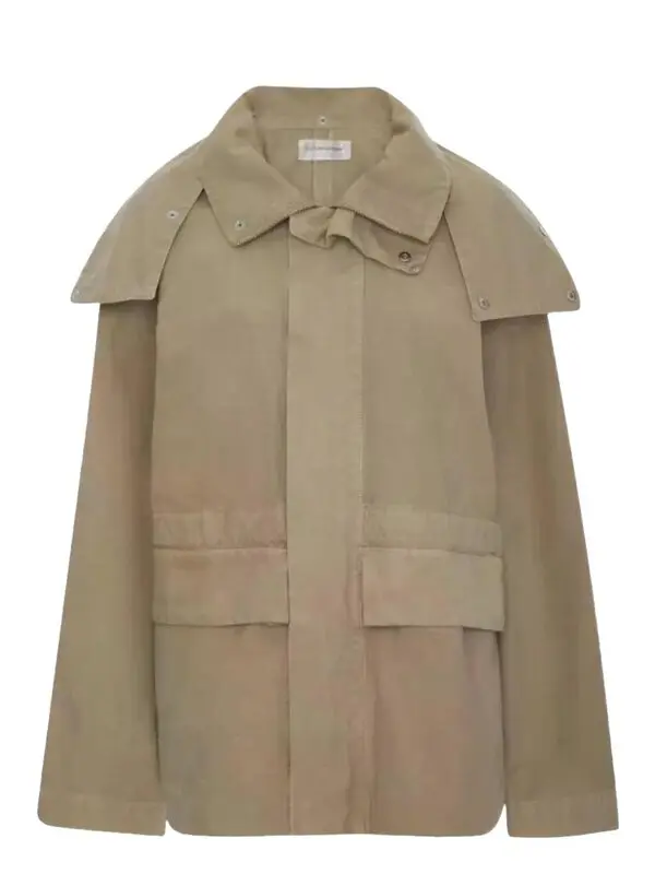 Victoria Beckham Hooded Jacket With Pocket Detail - Neutrals