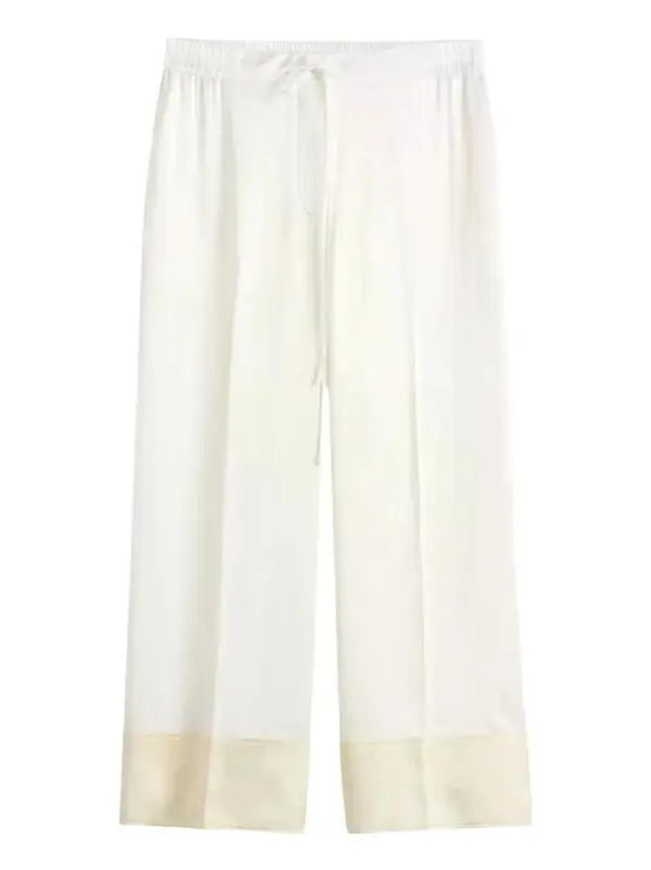TOTEME Drawstring Silk Trousers - White