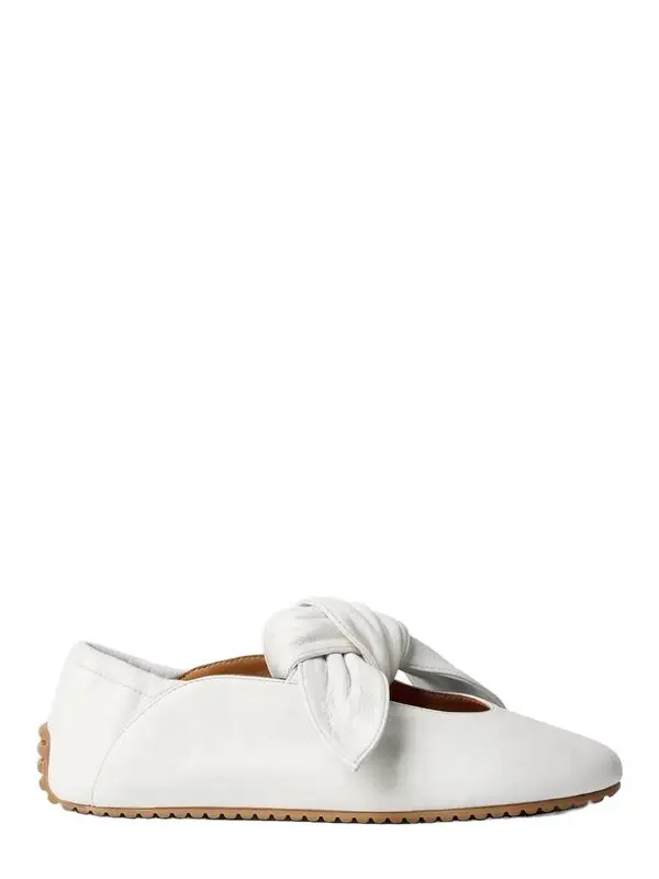 ODISSI Tess Knotted Leather Sneakers - White