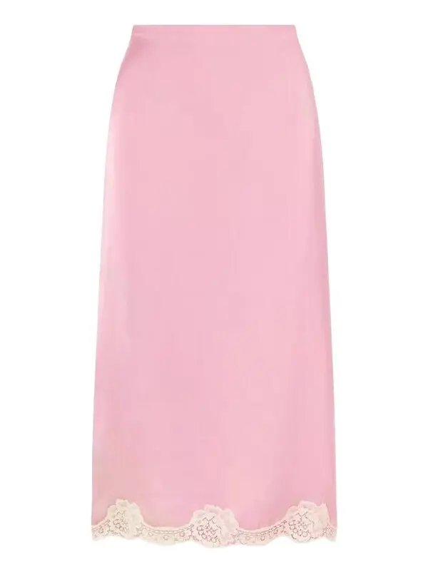 Valentino Garavani Lace-trim Satin Skirt - Pink