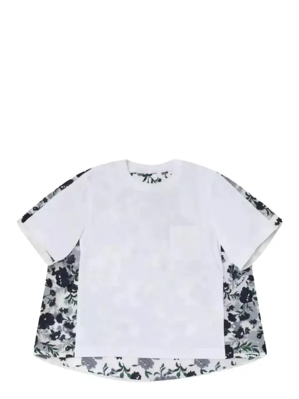 Sacai Floral-print Paneled T-shirt - White