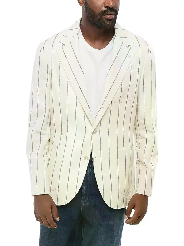Brunello Cucinelli Pinstripe Single-breasted Blazer - White