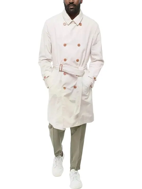 Brunello Cucinelli Double-breasted Belted Trench Coat - White