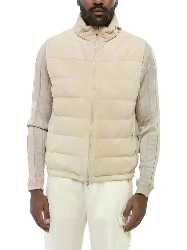 Brunello Cucinelli Quilted Suede Gilet - Neutrals