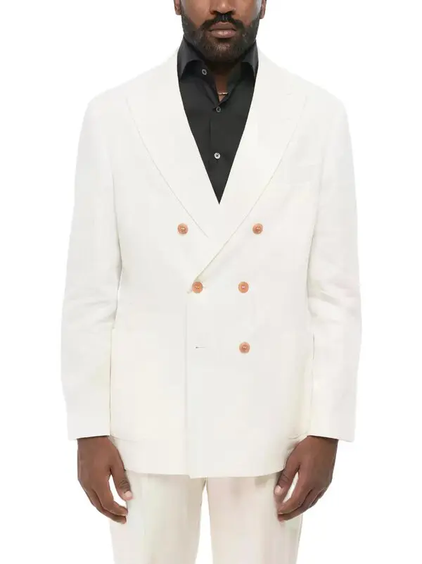 Brunello Cucinelli Double-breasted Patch-pocket Jacket - White