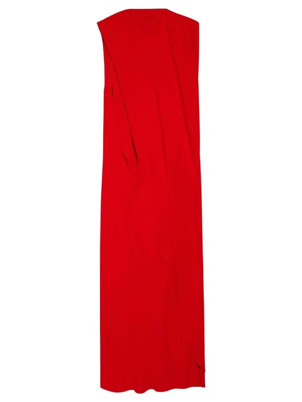 Balenciaga Draped Silk Crepe Maxi Dress - Red
