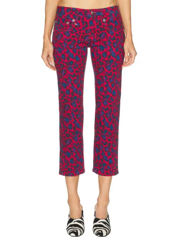 R13 Straight Leg - Fuchsia Leopard