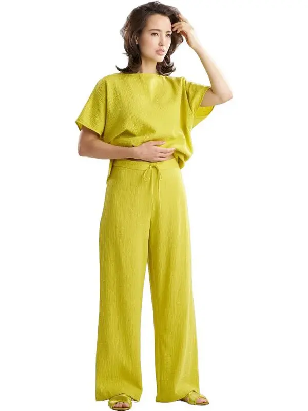 Natori Cotton Weave Pants - Yellow