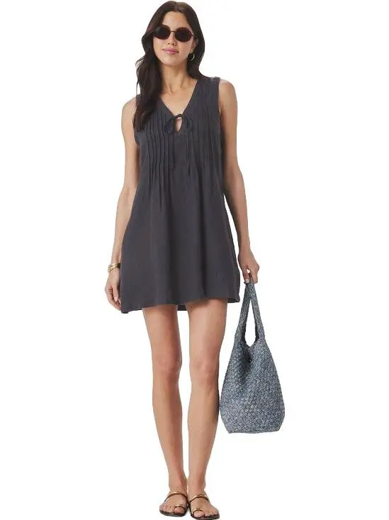 Splendid Stella Linen Mini Dress - Black