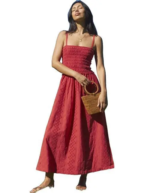Splendid Kenzie Eyelet Dress - Pink / Red
