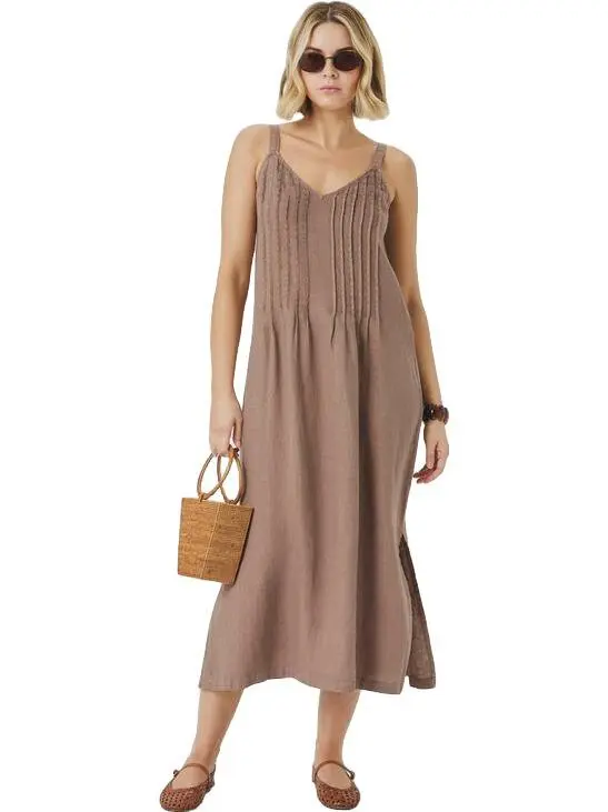 Splendid Stella Linen Midi Dress - Natural