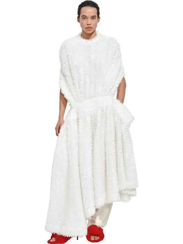 Bottega Veneta Fluid Silk Viscose Long Top - Chalk