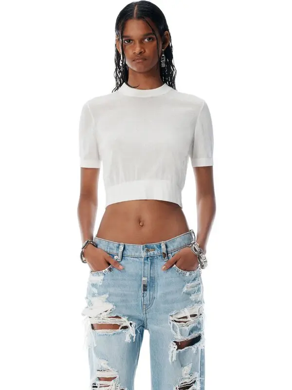 Alexander Wang Beaded Crewneck Tee - Soft White