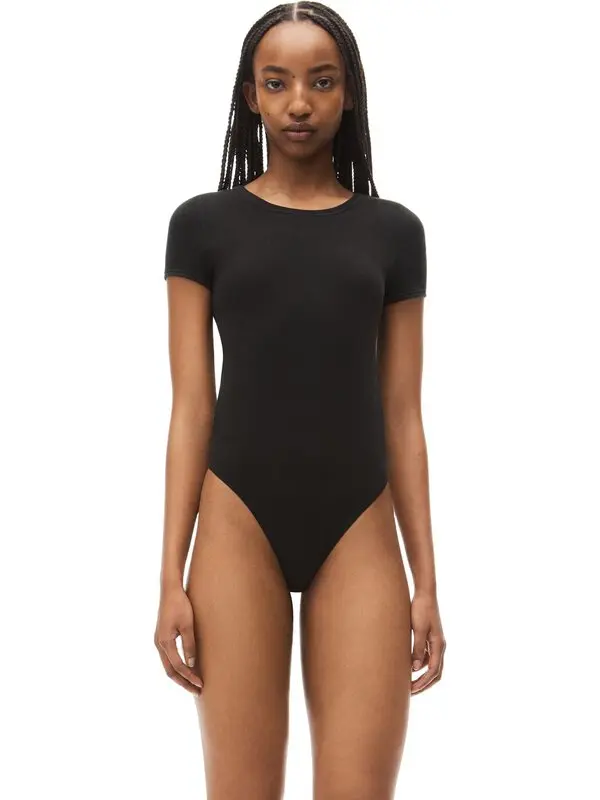 Alexander Wang Rib-knit Jersey Bodysuit - Black