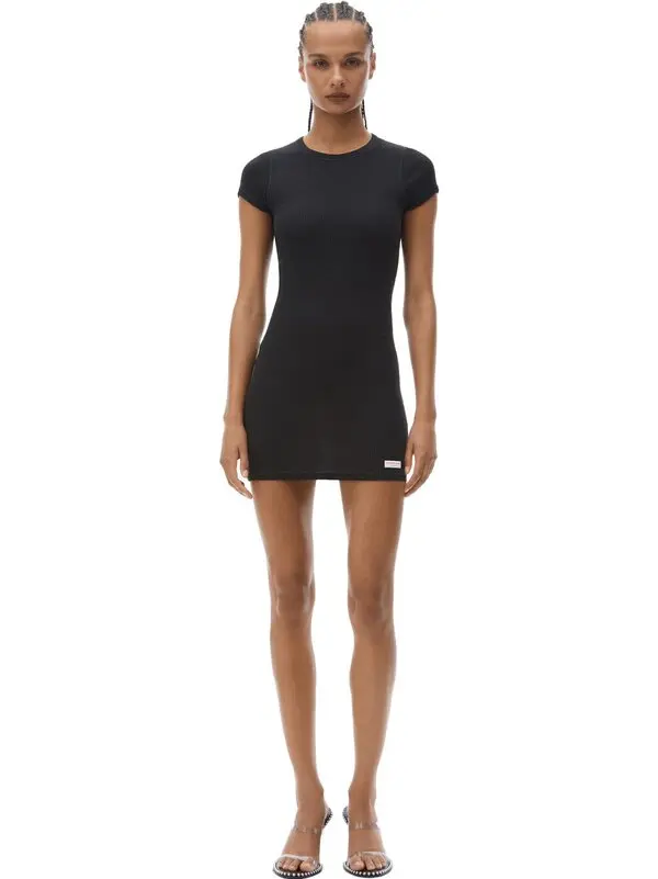 Alexander Wang Crystal Hotfix Loungewear Minidress - Black