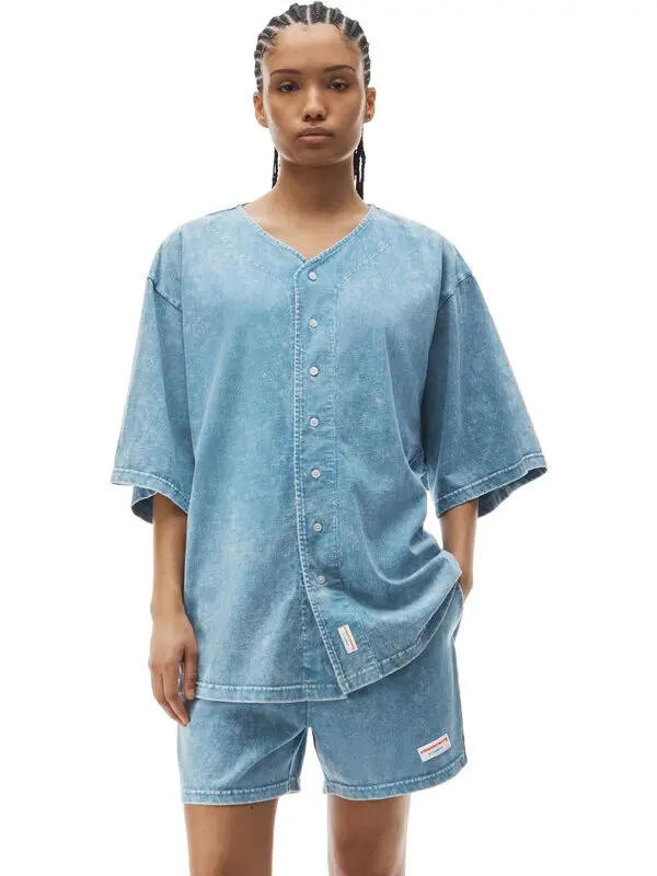 Alexander Wang Oversized Baseball Shirt - Washed Blue