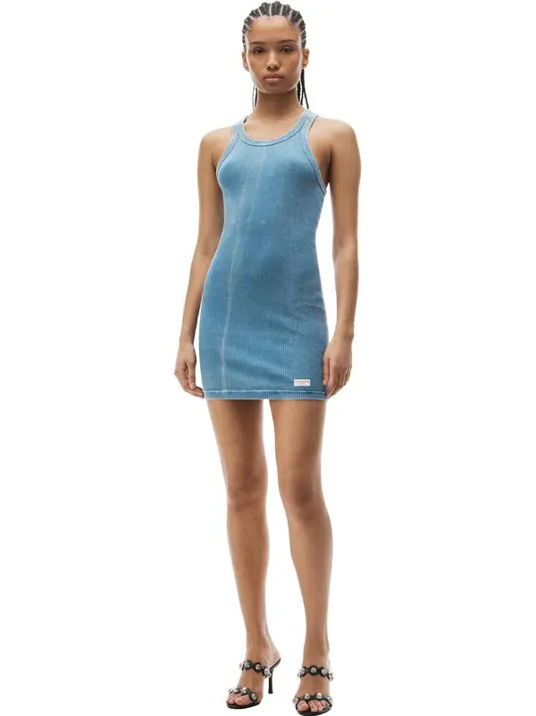 Alexander Wang Racer Tank Ribbed Cotton Dress - Washed Blue