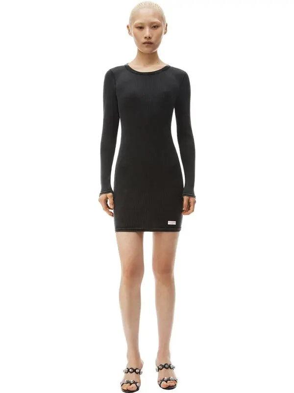 Alexander Wang Long Sleeve Loungewear Dress - Washed Black