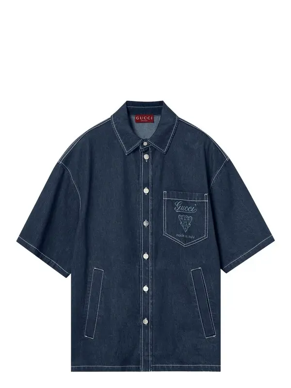 Gucci Lasered Denim Shirt - Blue