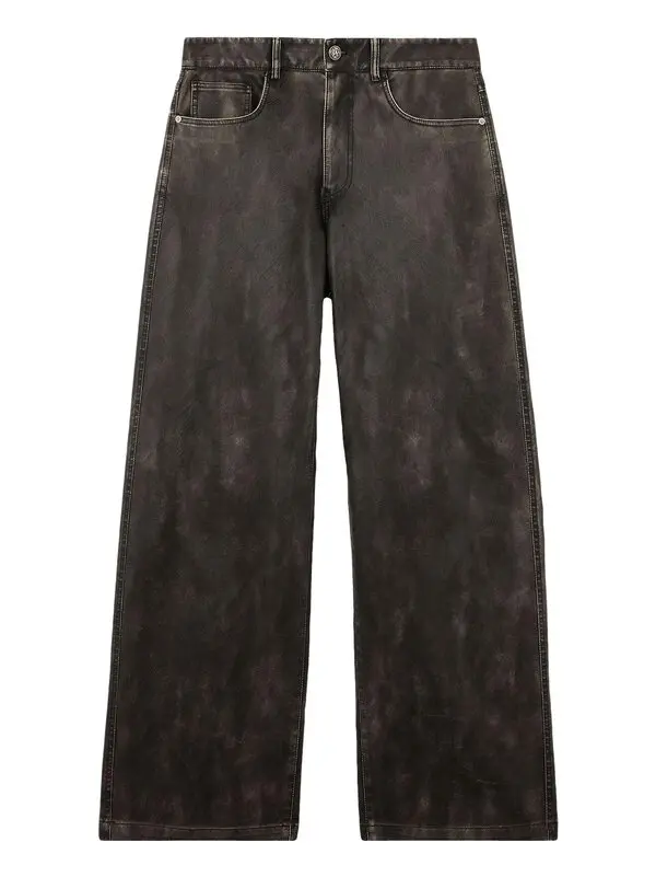 Palm Angels Curved Logo Coated Pants - Grey