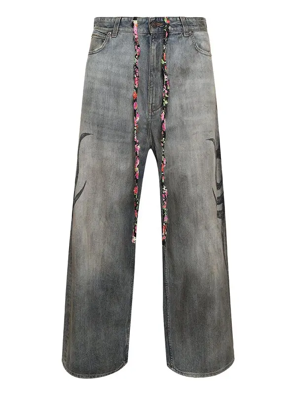 Balenciaga Y2k Stretched Knee Baggy Jeans - Blue