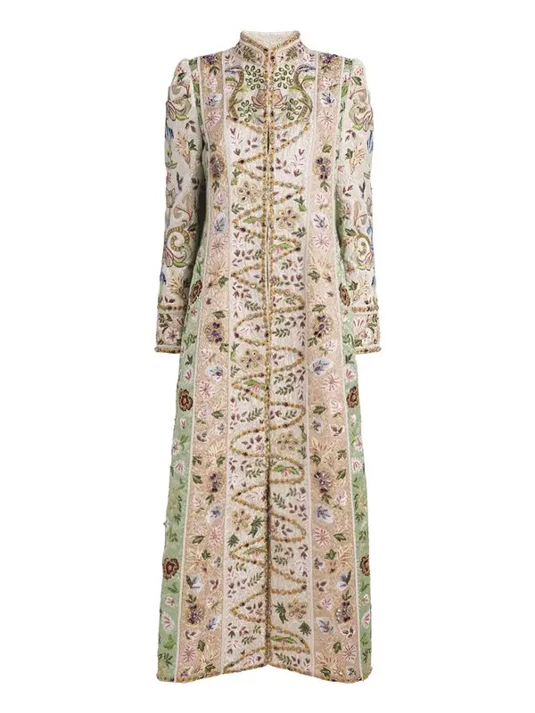 Alice + Olivia Embellished Thomas Maxi Coat - Beige