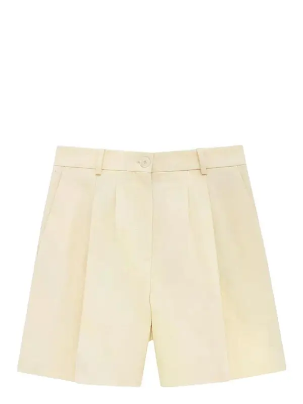 ANINE BING Brice Pleated Tailored Shorts - Yellow