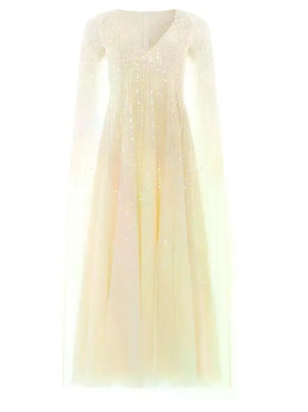 NEEDLE & THREAD Moonlight Sequin Maxi Dress - Yellow