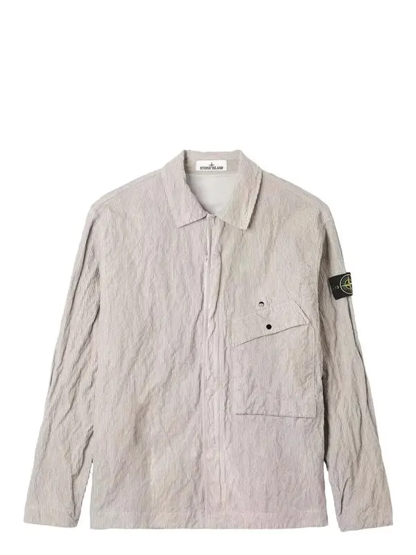 Stone Island Textured Jacket With Pocket - Neutrals