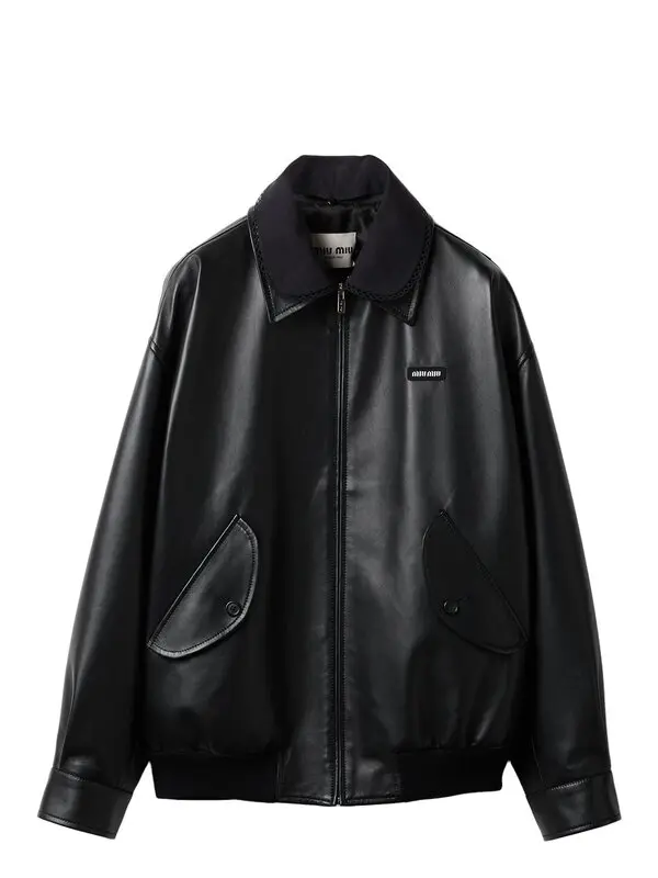 Miu Miu Nappa Leather Jacket - Black