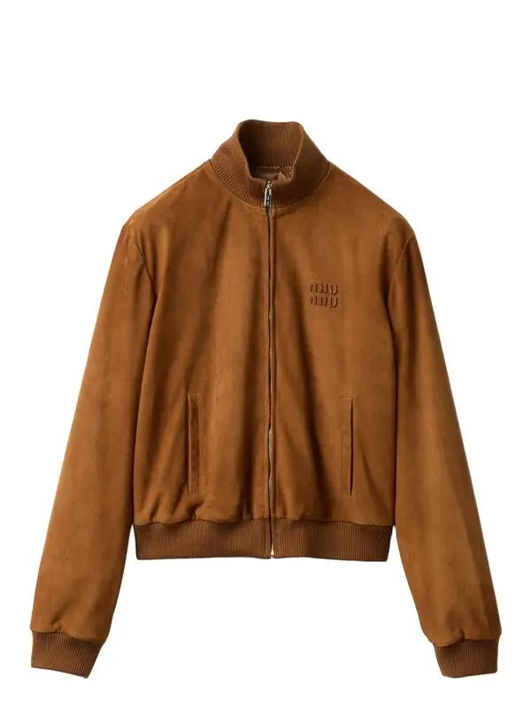 Miu Miu Waxed Suede Jacket - Barley