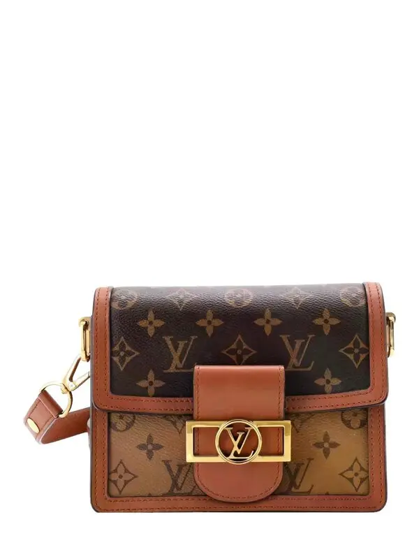 LOUIS VUITTON Dauphine Reverse Monogram Canvas Mini Crossbody Bag - Brown
