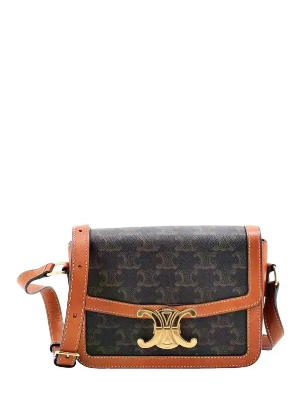 Celine Triomphe Coated Canvas Teen Shoulder Bag - Brown