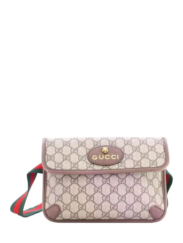 Gucci Neo Vintage Flap Gg Coated Canvas Belt Bag - Brown